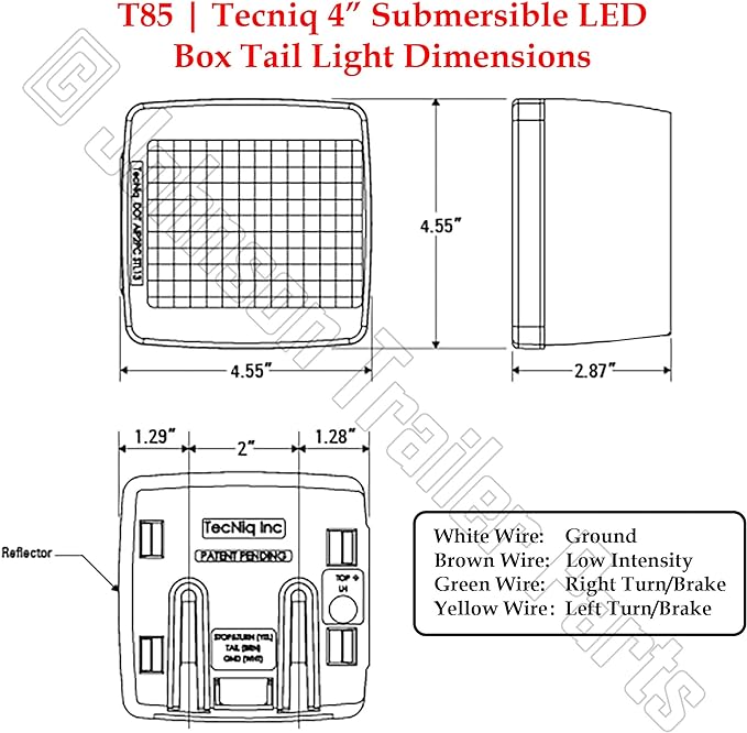 T85 | Submersible LED Tail Light Kit - 4" Box - Salo Trailer Parts